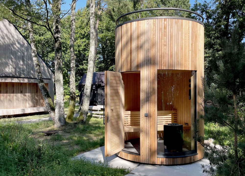 Sauna extérieur avec terrasse panoramique - Lumipod